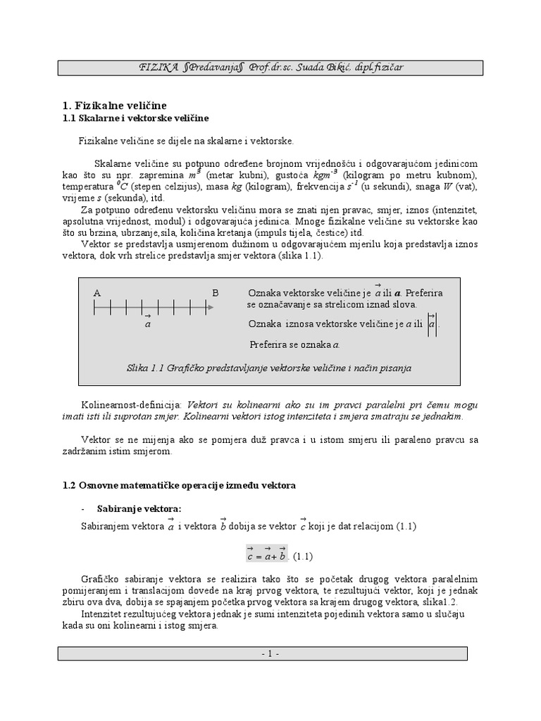 Fizika Prvi Dio | PDF