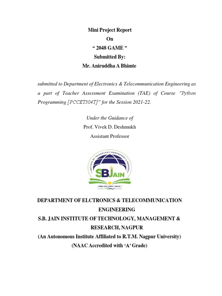 Mini Project | PDF | Python (Programming Language) | Computer Program