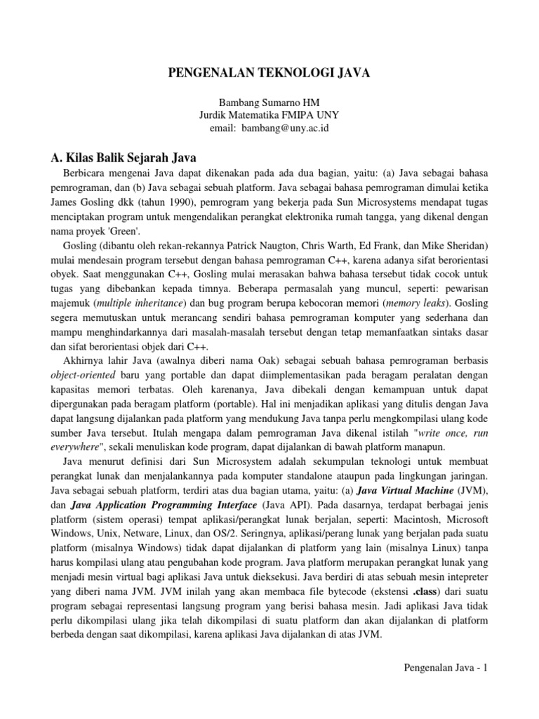 Pbo-Pengenalan Java | PDF | Komputer