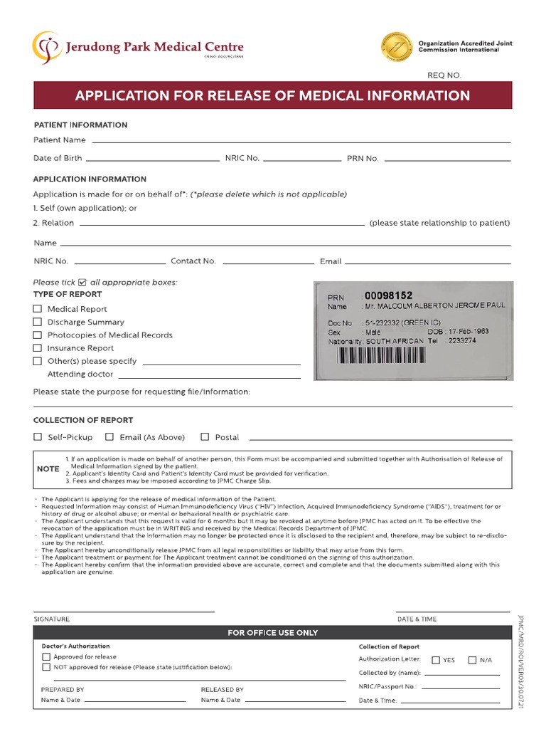 (JPMC) ROI Application Form | PDF
