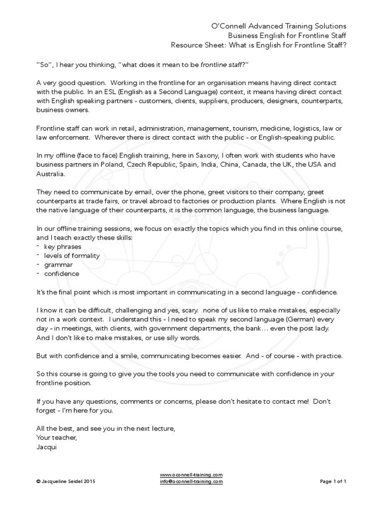 What Is Frontline English | PDF | English Language | English As A ...