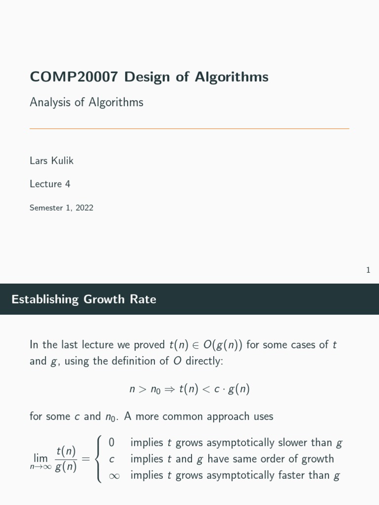 COMP20007 Design of Algorithms | PDF | Logarithm | Mathematics
