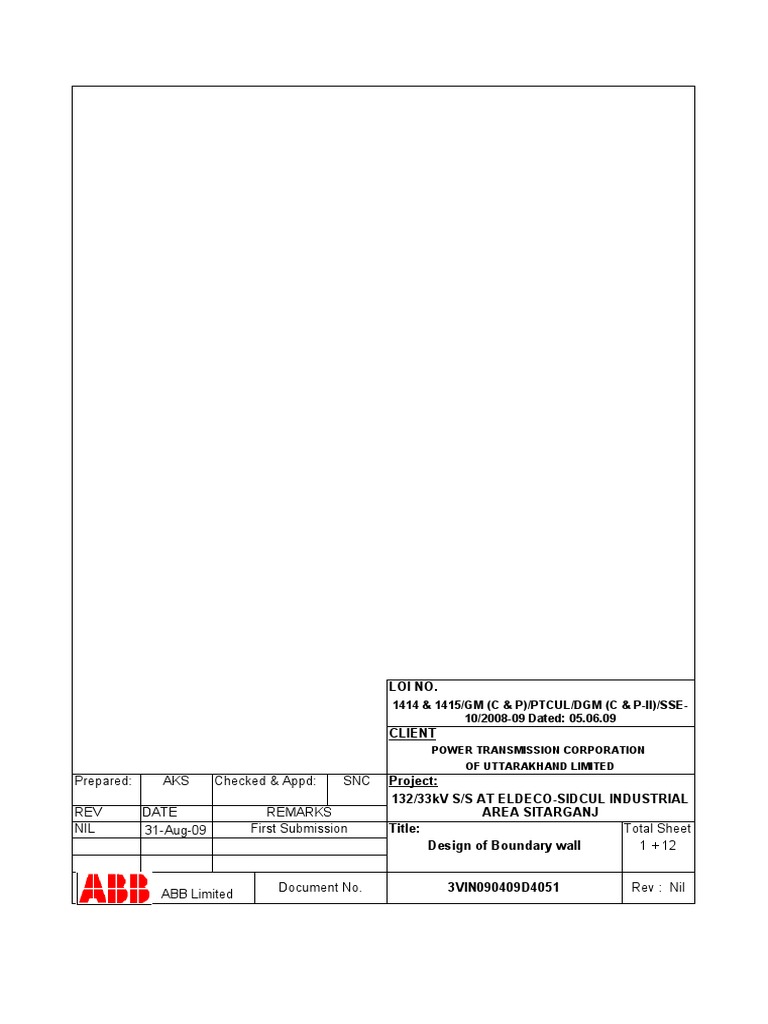 Design of Boundary Wall | PDF | Beam (Structure) | Column