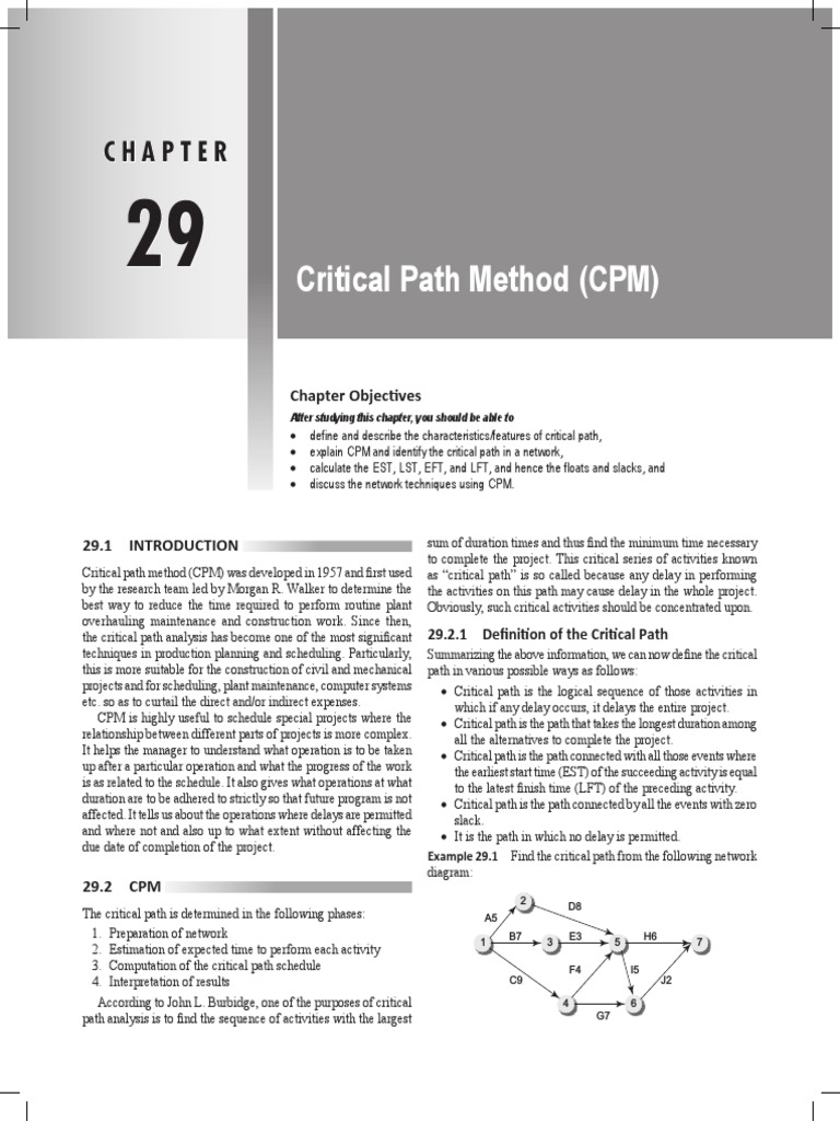 Critical Path Method (CPM) : Chapter Objectives | PDF | Applied Mathematics