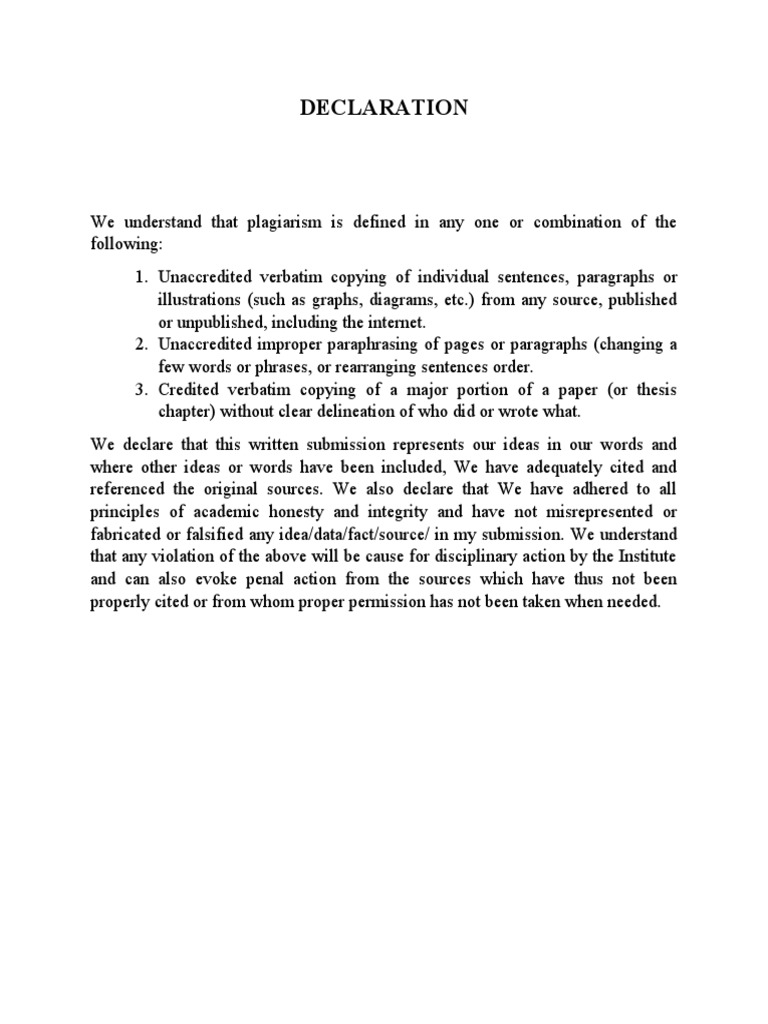 Declaration Project | PDF