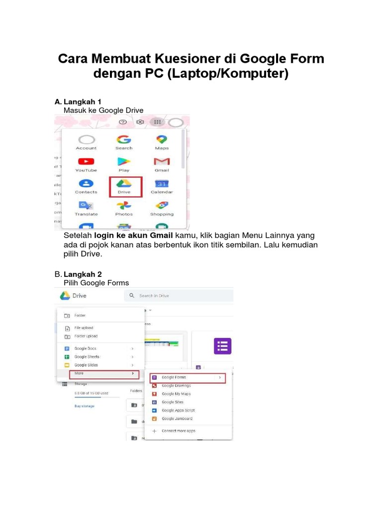 Cara Membuat Kuesioner Di Google Form Dengan PC Dan HP | PDF