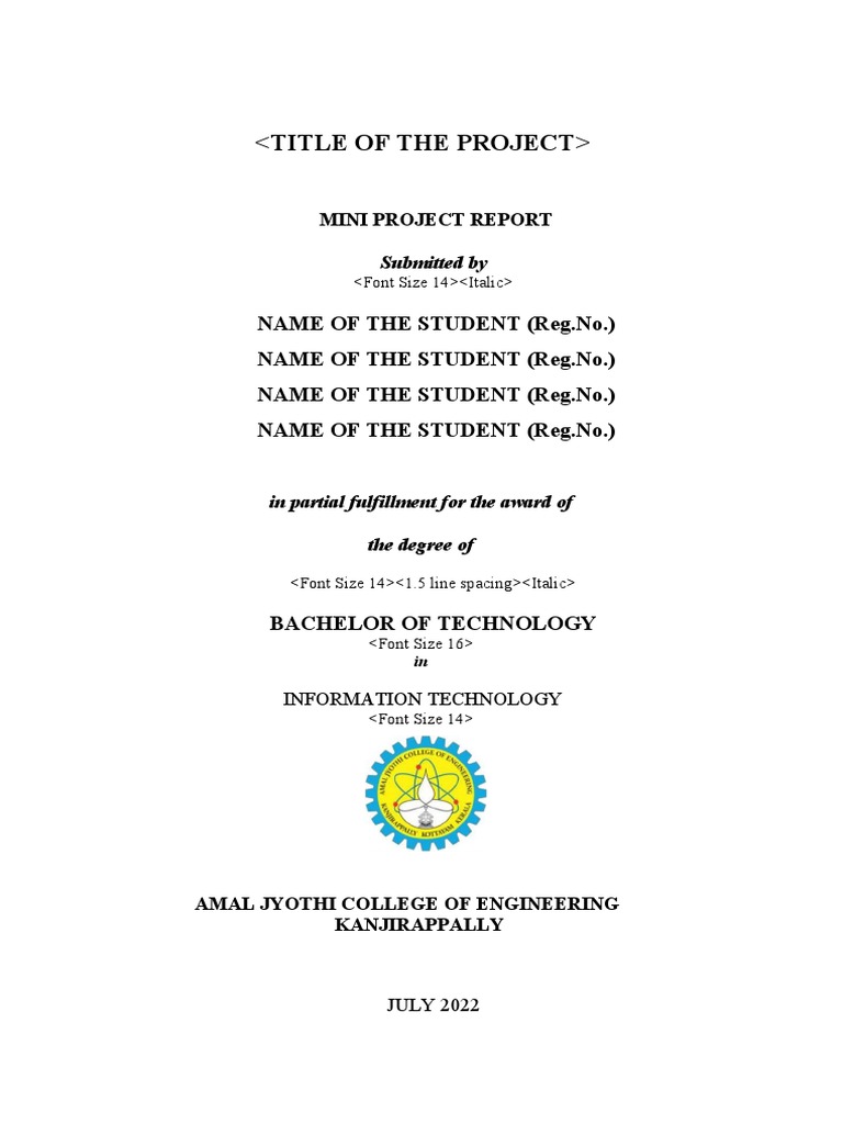 Mini Project Report TEMPLATE | Download Free PDF | Virtual Reality ...