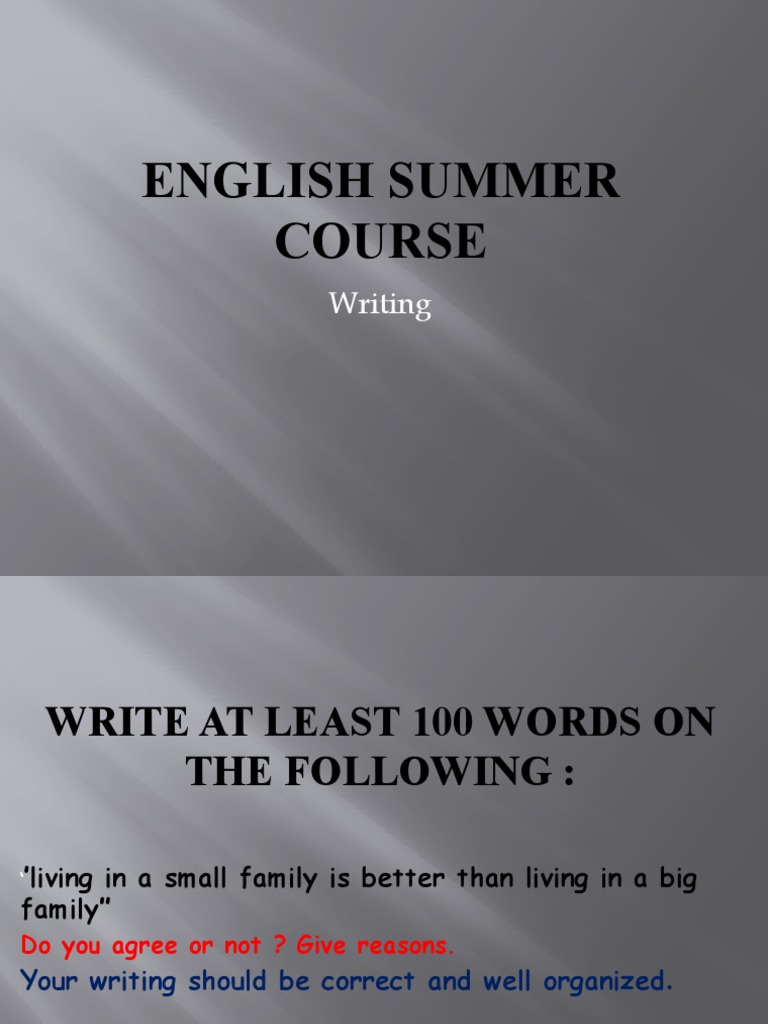 English Summer Course: Writing | PDF | Self-Improvement