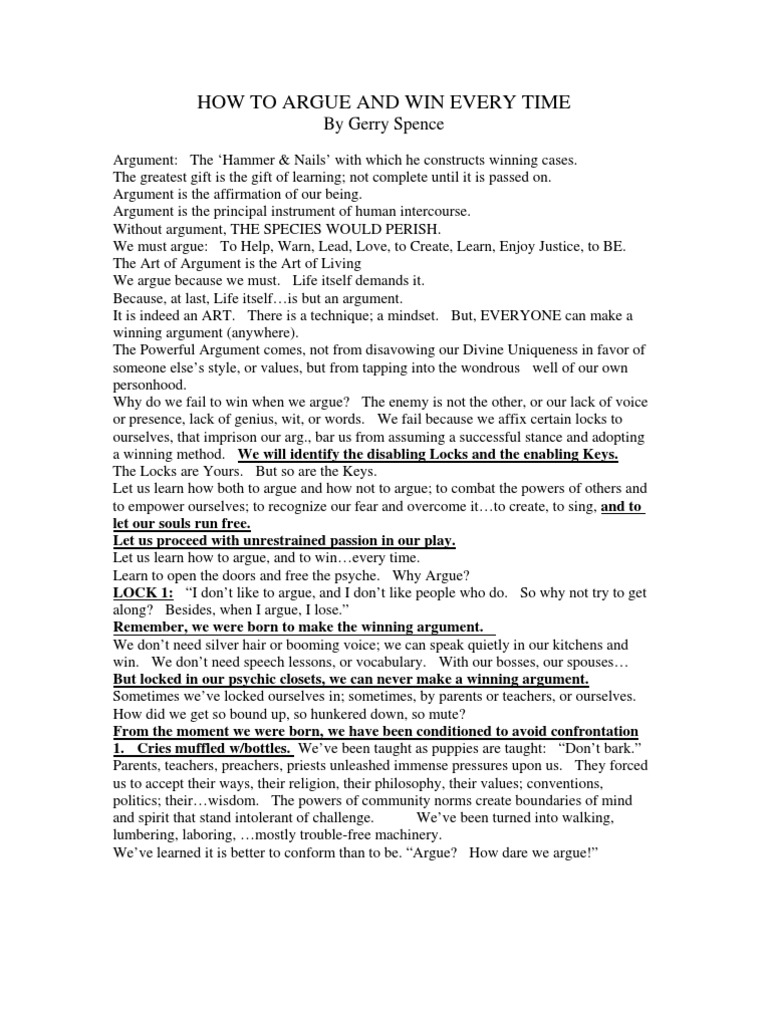 How To Argue and Win Every Time | PDF | Lie | Anger