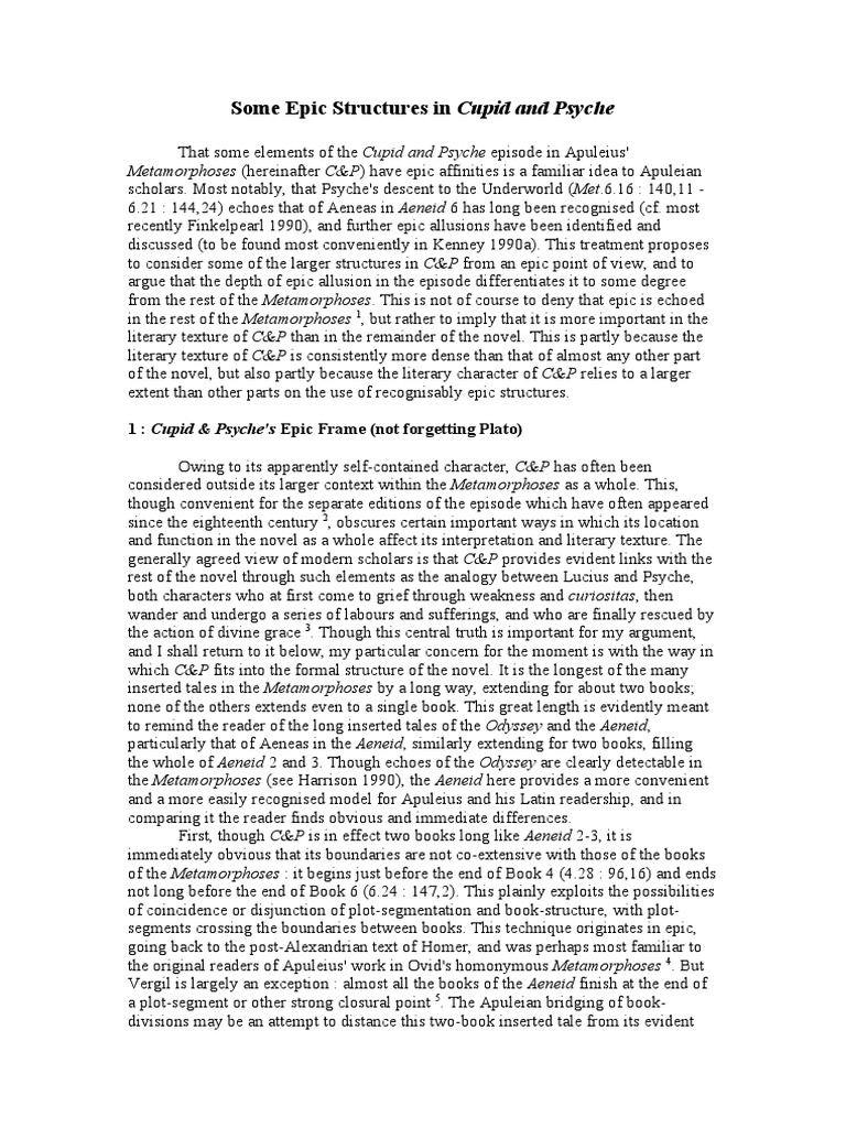Some Epic Structures in Cupid and Psyche | PDF | Aeneid | Aeneas