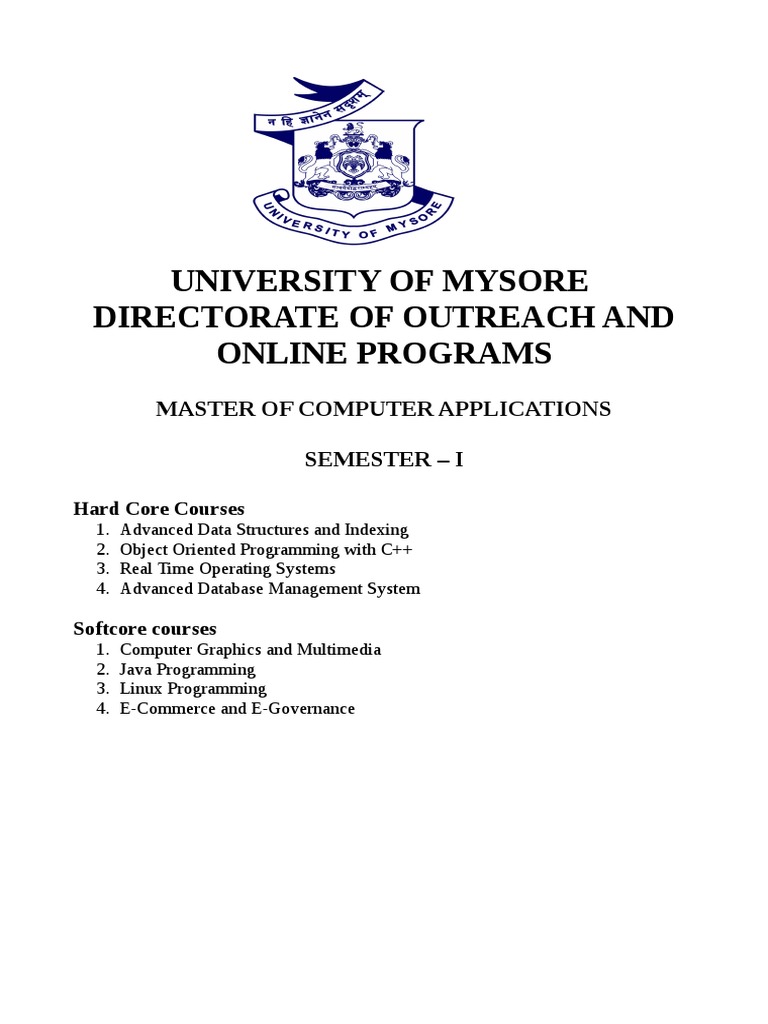 University of Mysore Directorate of Outreach and Online Programs | PDF | Scheduling (Computing ...
