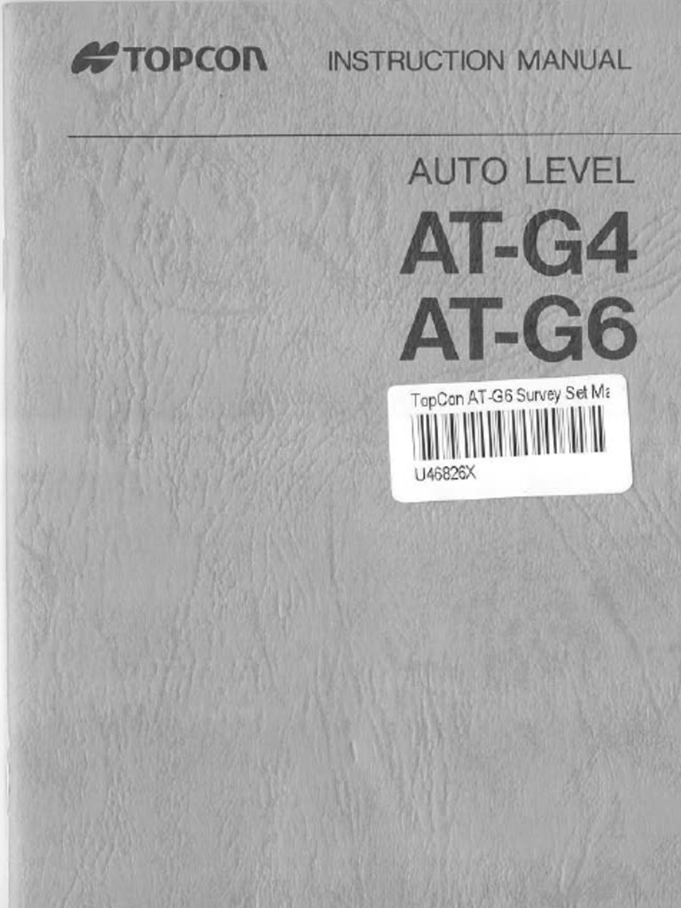 Topcon AT-G6 Auto Level Manual | PDF