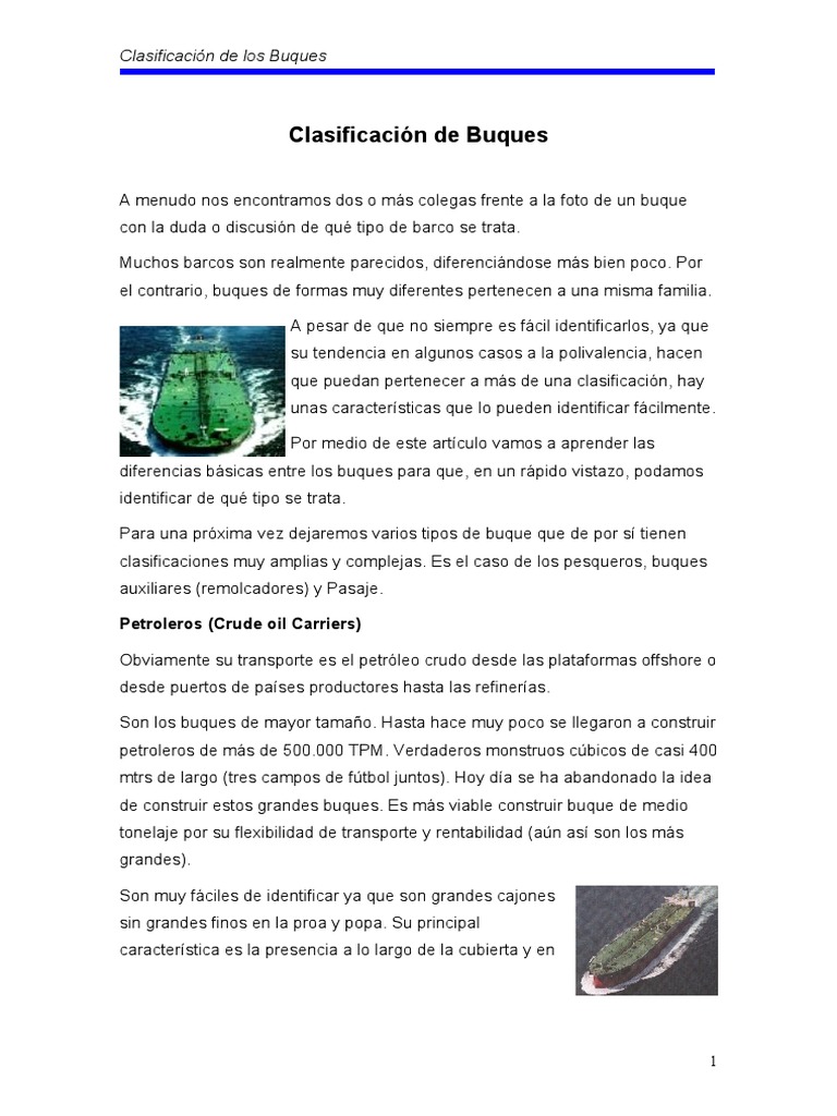 Clasificación de Buques | PDF | Buques | Pesca de arrastre