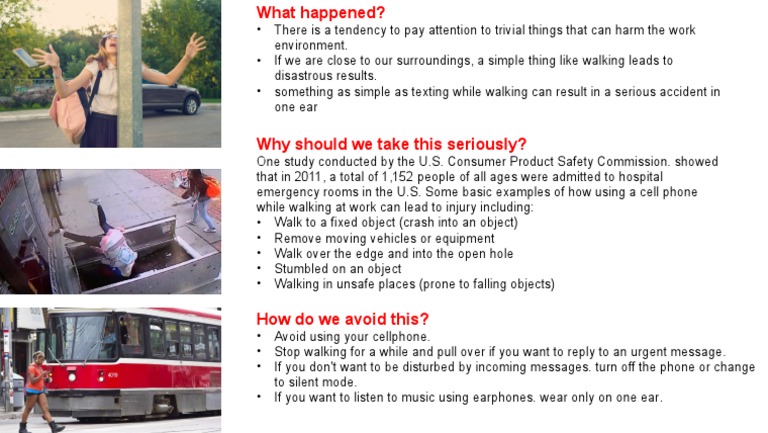 Texting While Walking: Risks and Prevention | PDF