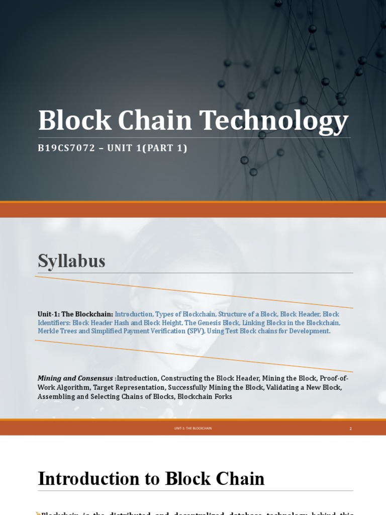 3) Unit - 1 - P1 - Block Chain Technology | PDF | Cryptocurrency ...