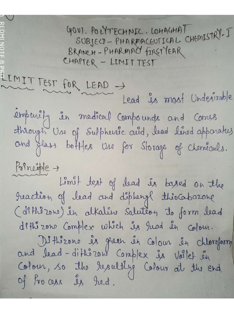 Limit Test of Lead | PDF