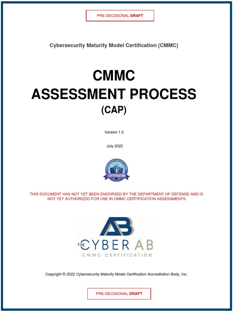 Cybersecurity Maturity Model Certification - Assessment Process | PDF ...