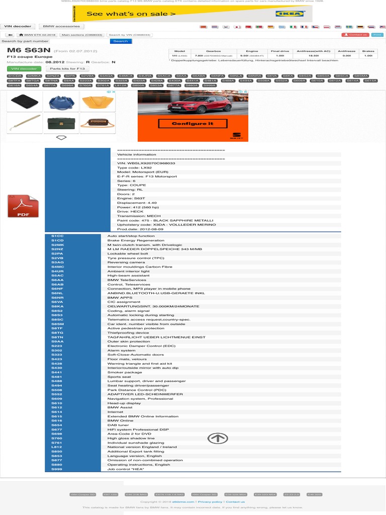 M6 Chassis Info | PDF | Motor Vehicle | Car Manufacturers