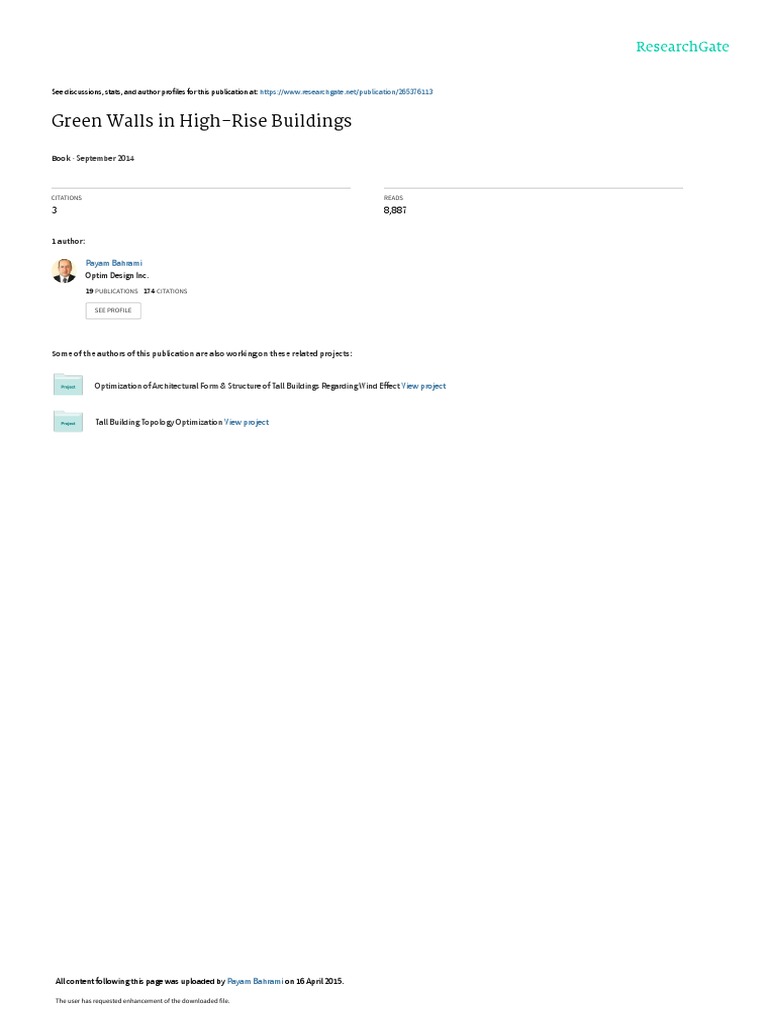 Green Walls in High-Rise Buildings: September 2014 | PDF | City | Climate