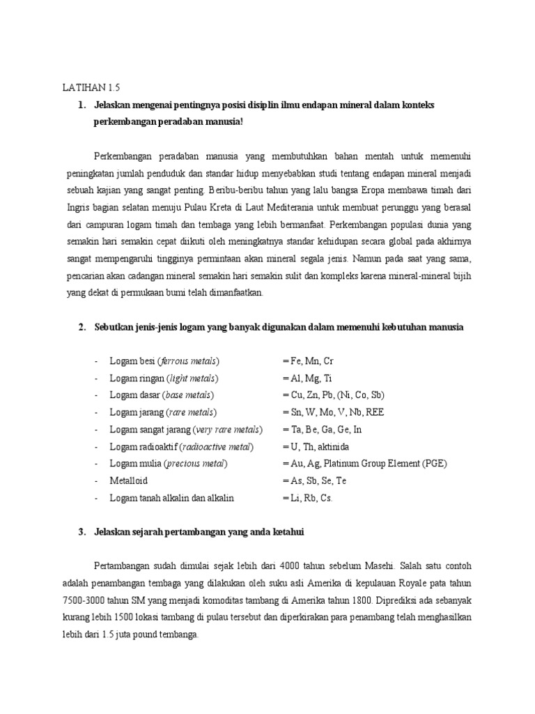 Tugas Endapan Mineral | PDF