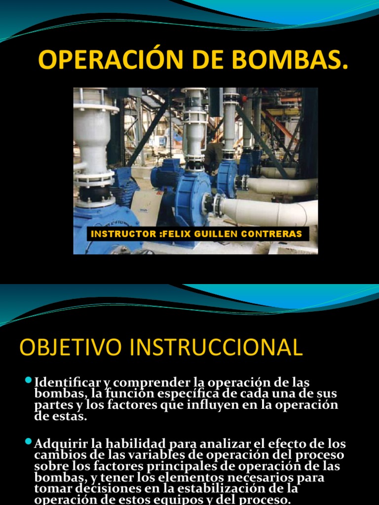 Operación de Bombas | PDF | Bomba | Rodamiento (Mecánico)