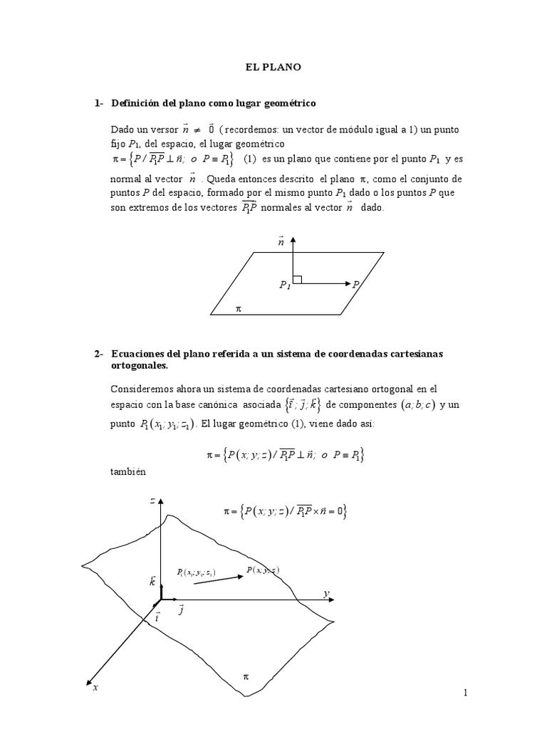 El Plano | PDF | Geometria plana) | Vector Euclidiano