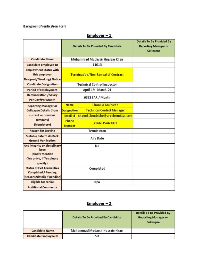 BGC Form | PDF | Employment | Employee Relations