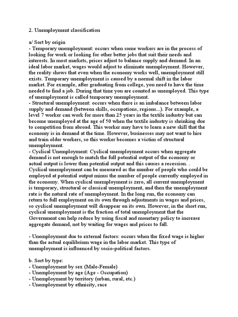 Understanding Unemployment Types | PDF | Unemployment | Labour Economics