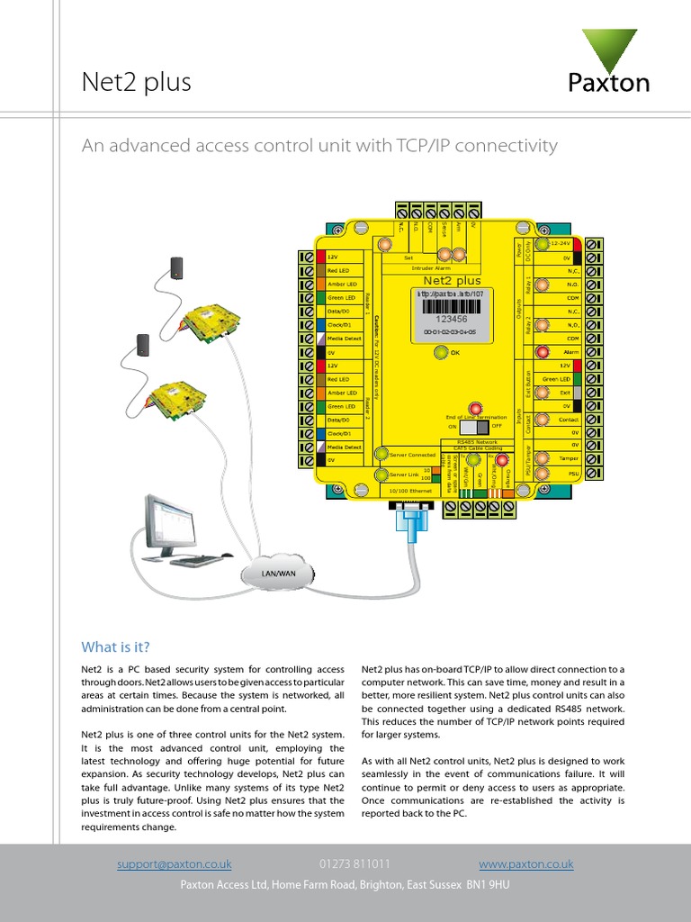 Net2 Plus: An Advanced Access Control Unit With TCP/IP Connectivity ...