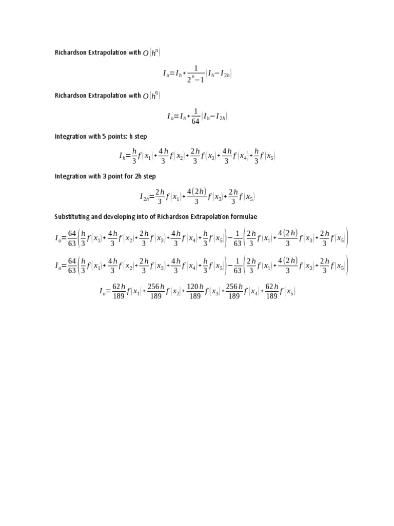 Richardson Extrapolation With Ohn | PDF