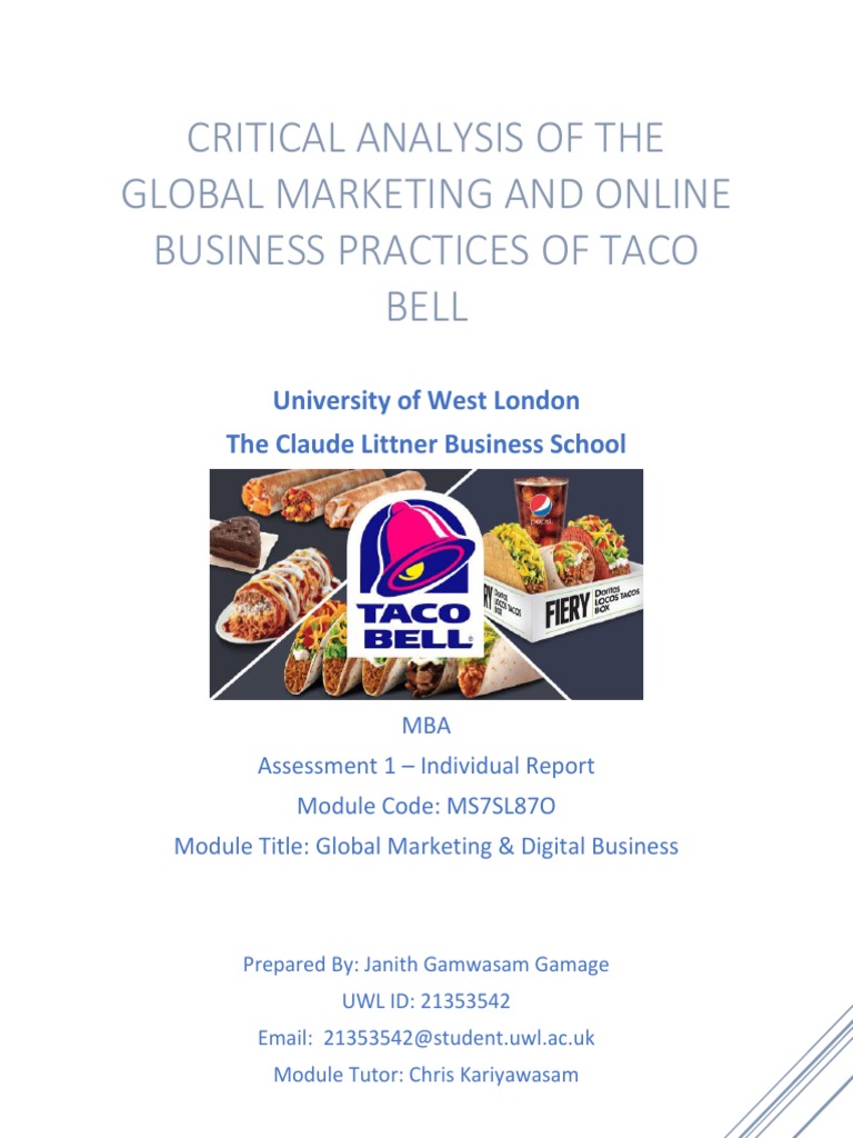 Analysis of Taco Bell's Successful Relaunch in China Through Adaptive ...
