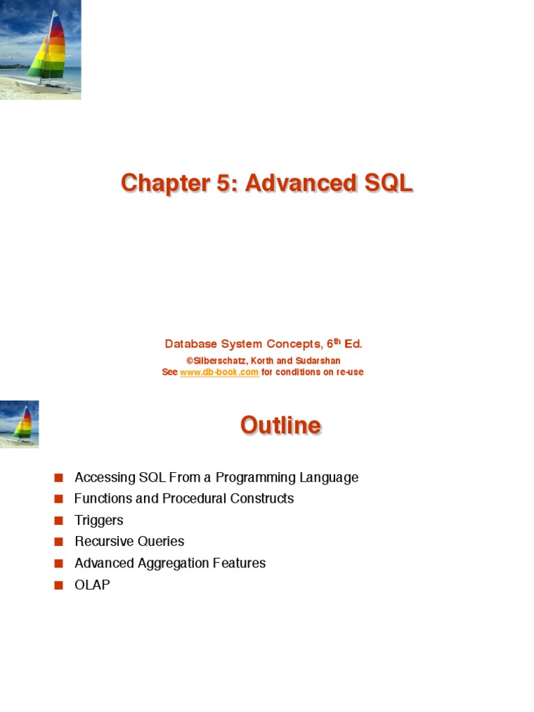 Chapter 5: Advanced SQL: Database System Concepts, 6 Ed | PDF | Sql ...