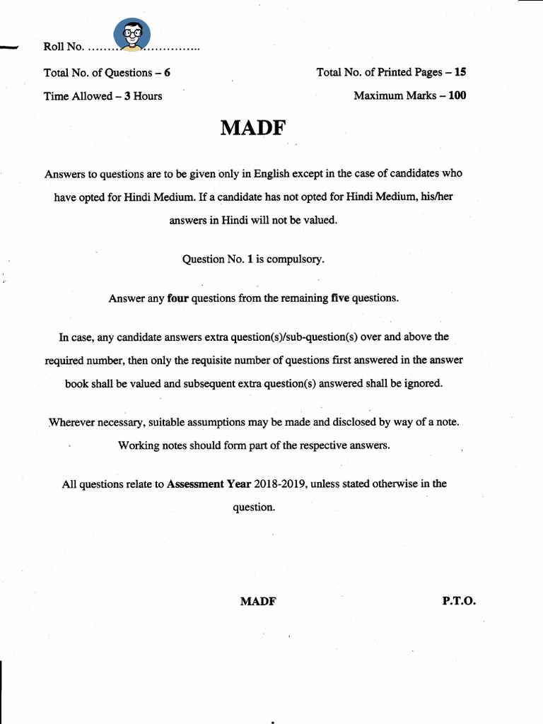 DT FinApp Question Paper May 2018 | PDF