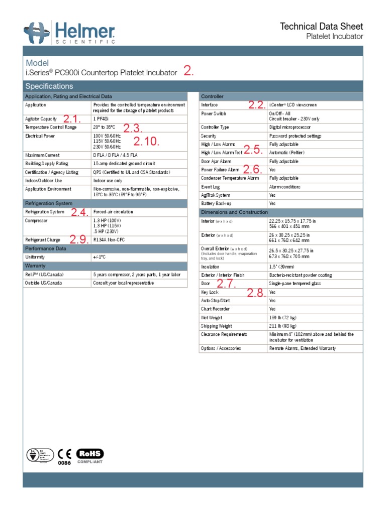 5.6.1.3. Helmer Pc900i | PDF | Refrigerator | Electricity