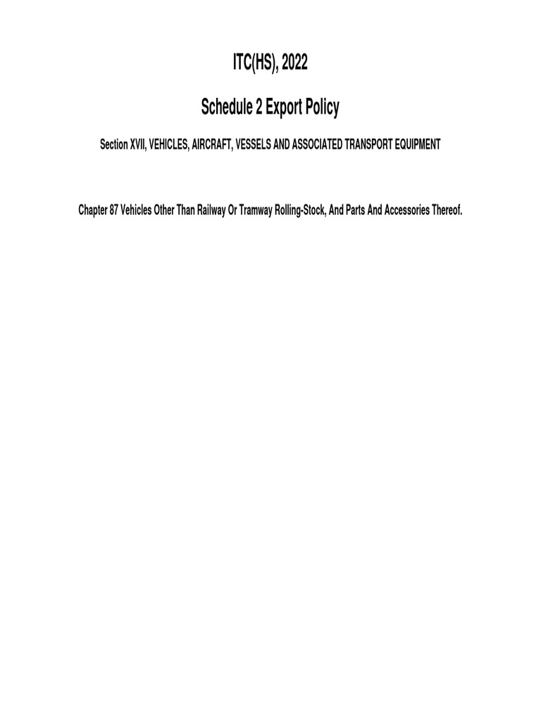ITC (HS), 2022 - Export Policy, Schedule 2, Section 17, Chapter 27 ...