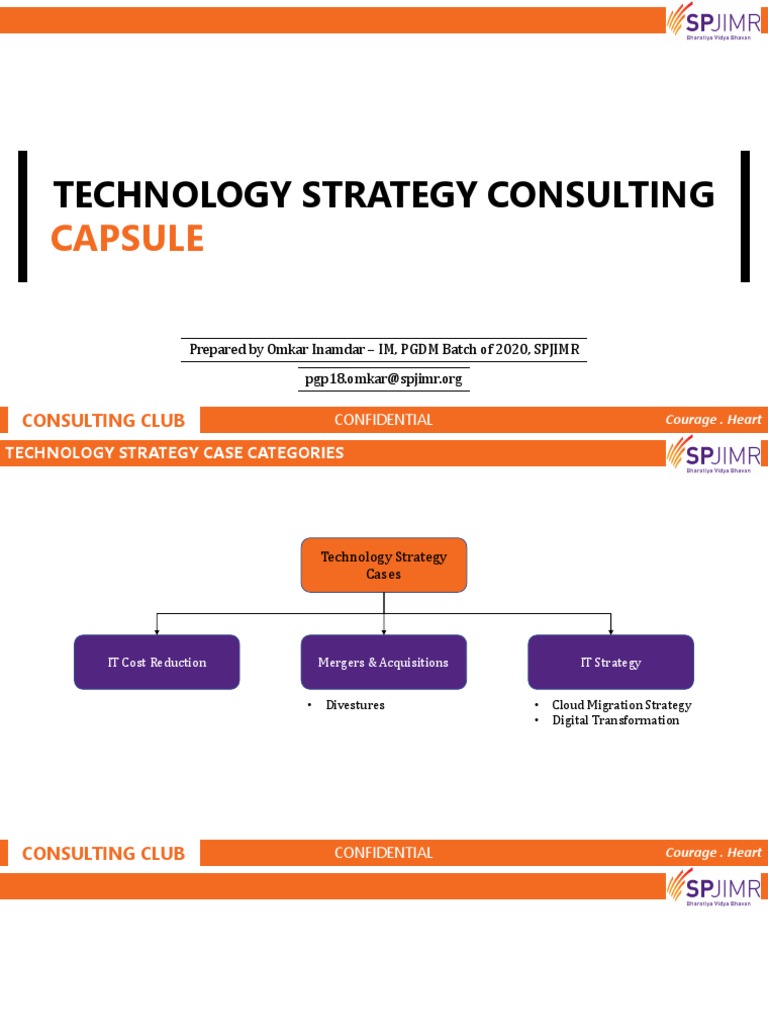 Technology Strategy Consulting Guide | PDF | Mergers And Acquisitions ...