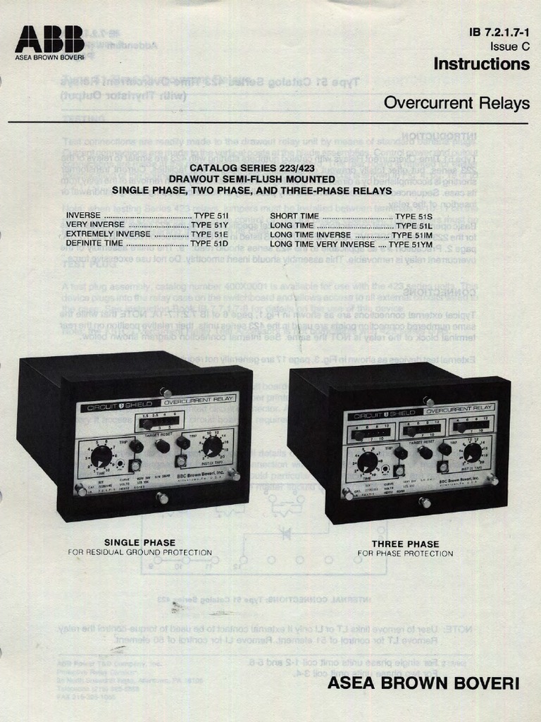 Over Current Relay ABB Type 51Y | PDF