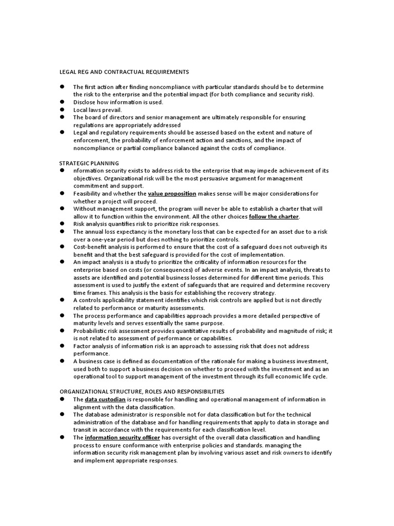 Cism Exam Notes | PDF | Risk | Information Security