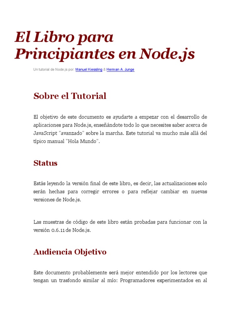 El Libro para Principiantes en Node | PDF | Servidor web | Redes