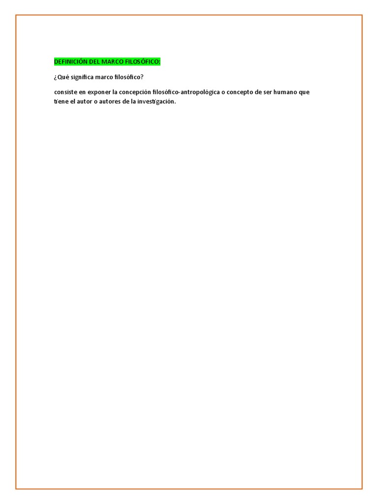 Definición Del Marco Filosófico | PDF | Conocimiento | Teoría