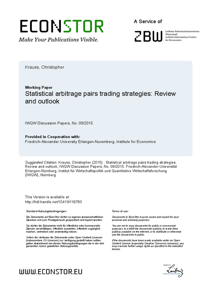 Statistical Arbitrage Pairs Trading Strategies | PDF