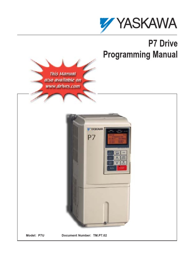 Yaskawa P7 Programming Manual | PDF | Electric Motor | Power Supply