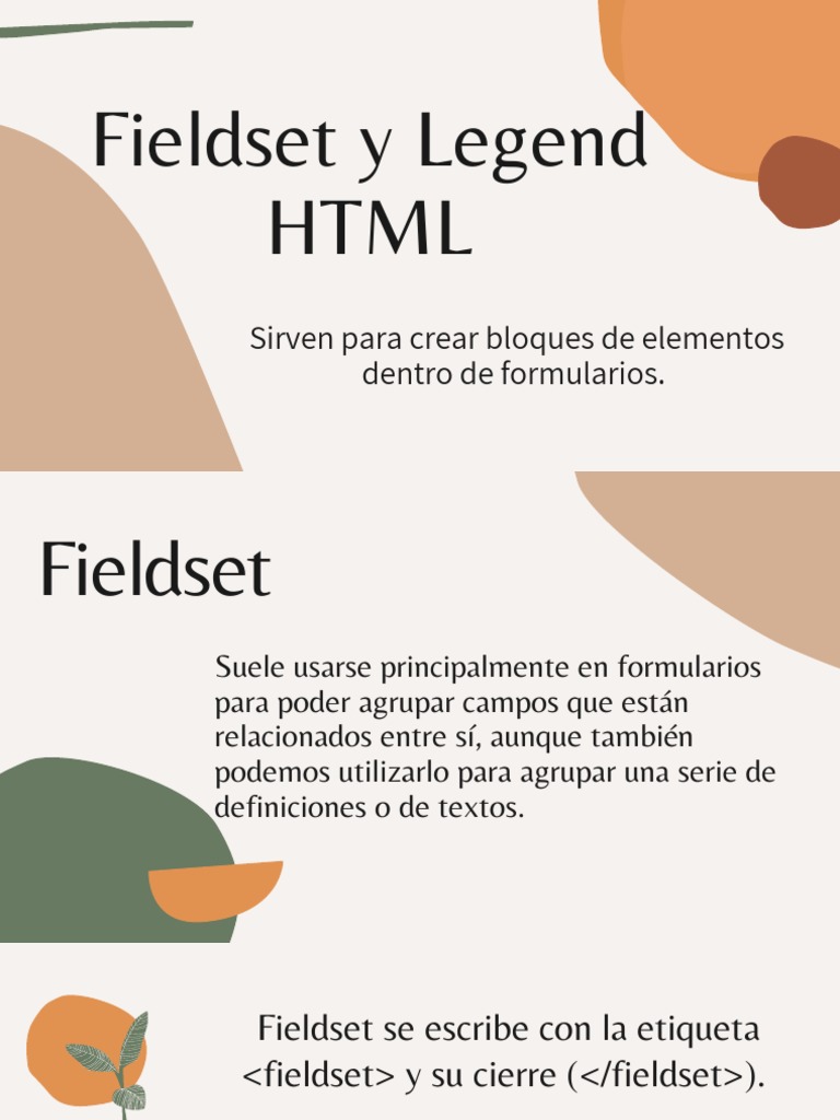 Fieldset y Legend HTML | PDF