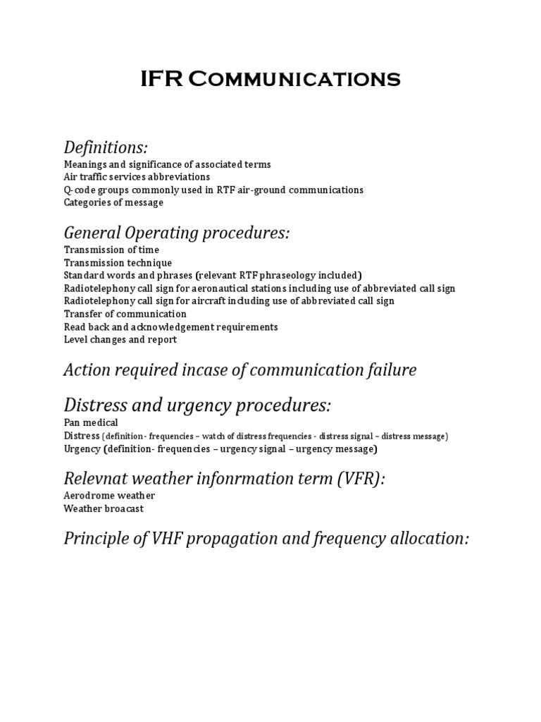 IFR-Communication-JAA ATPL QUESTIONS | PDF | Instrument Flight Rules ...