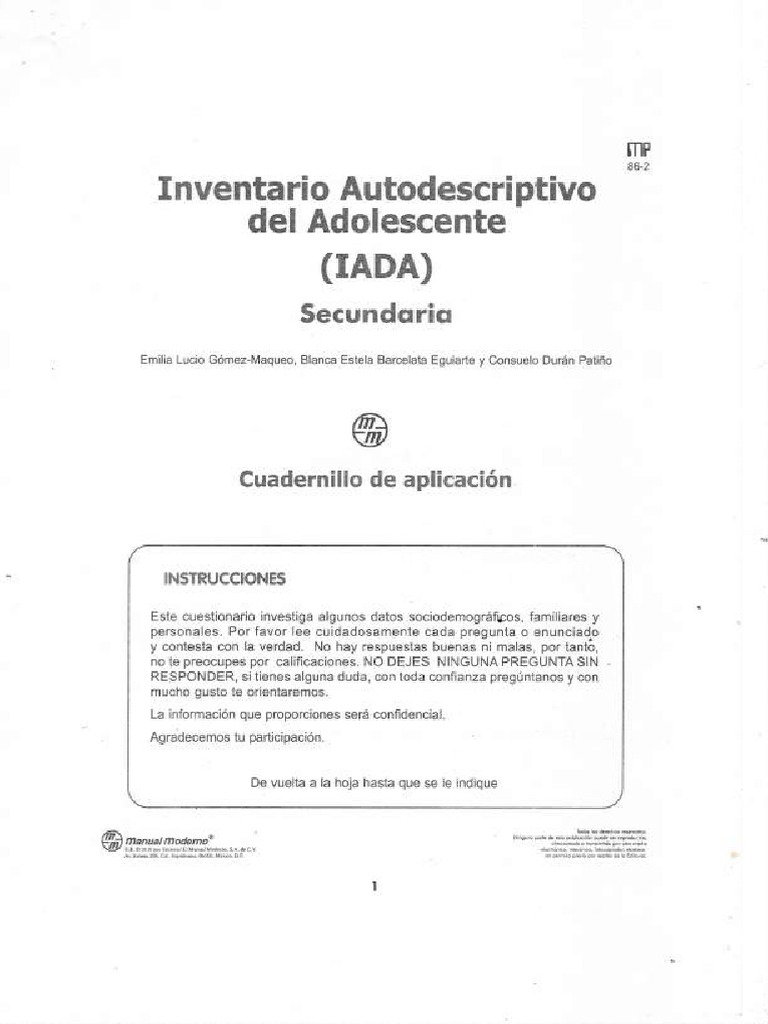 Iada Ejemplo | PDF | Sicología | Ciencias de la Salud