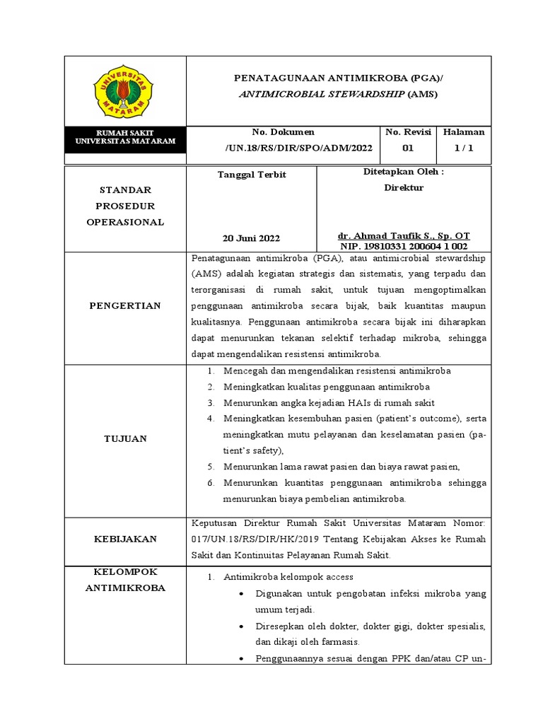 Prosedur Penatagunaan Antimikroba | PDF | Sains & Matematika
