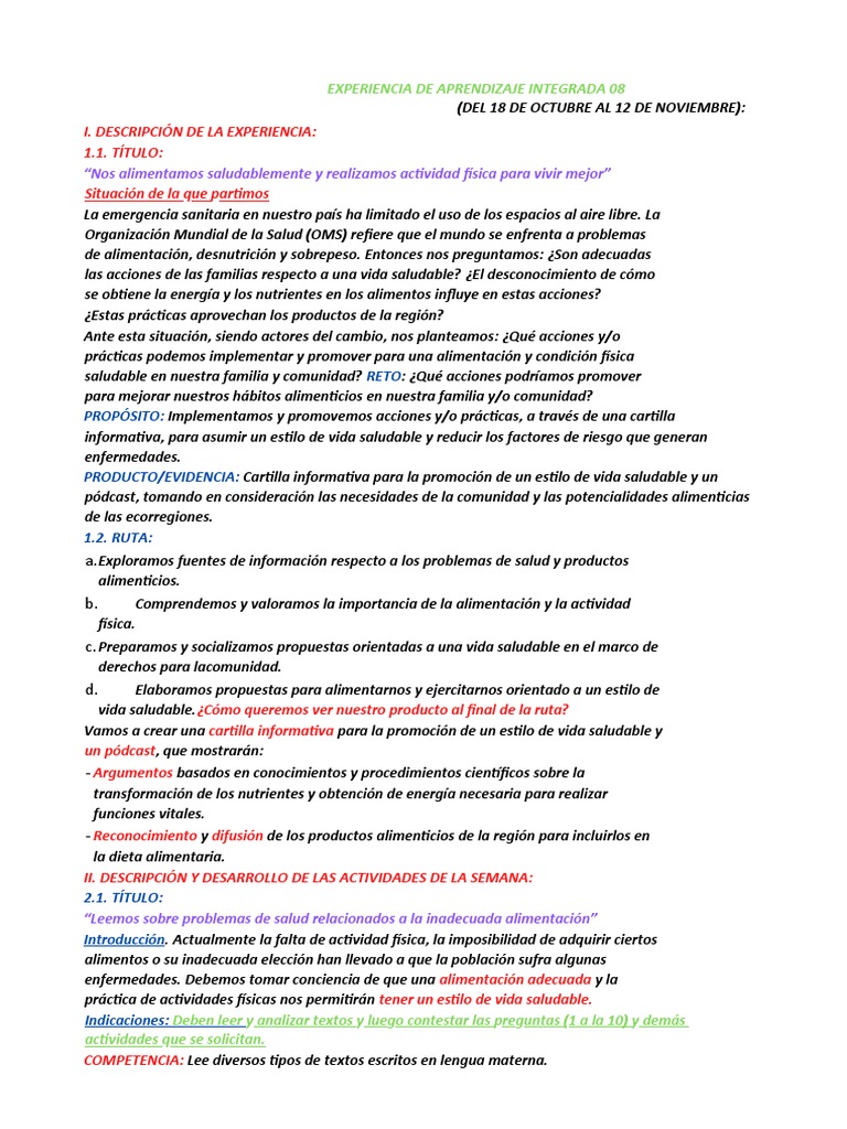 Promoviendo Vida Saludable en Adolescentes | PDF | Alimentos | Dieta