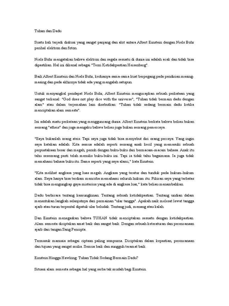 Tuhan Dan Dadu | PDF