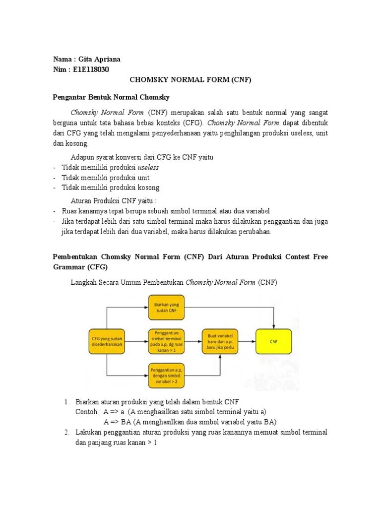 Pembentukan Chomsky Normal Form (CNF) | PDF
