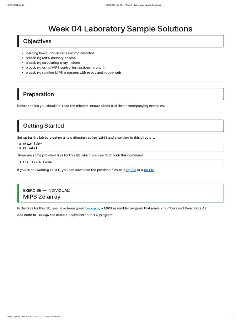 COMP1521 22T1 - Week 04 Laboratory Sample Solutions | PDF | Integer (Computer Science ...